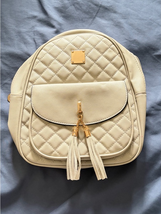 Bags | New Quilted Tassel Backpack In Cream Never Worn | Poshmark